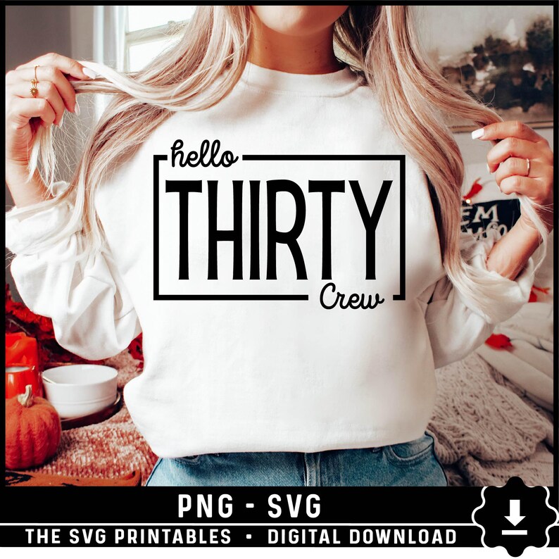 Hello Thirty Crew PNG, 30th Birthday Design, Est 1995 Png, 30th ...