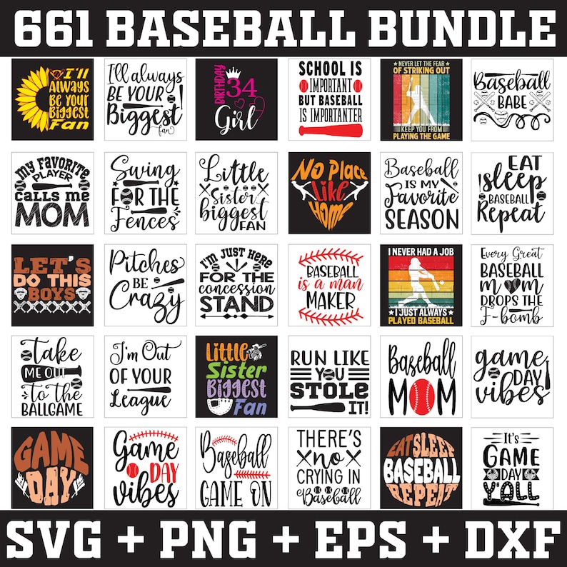 Baseball SVG Bundle, Baseball SVG, Baseball Cut Files, Baseball Quotes ...