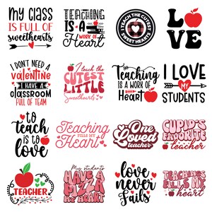 Teacher Valentine SVG Bundle, Teachers Love Rainbow Svg, Teaching ...