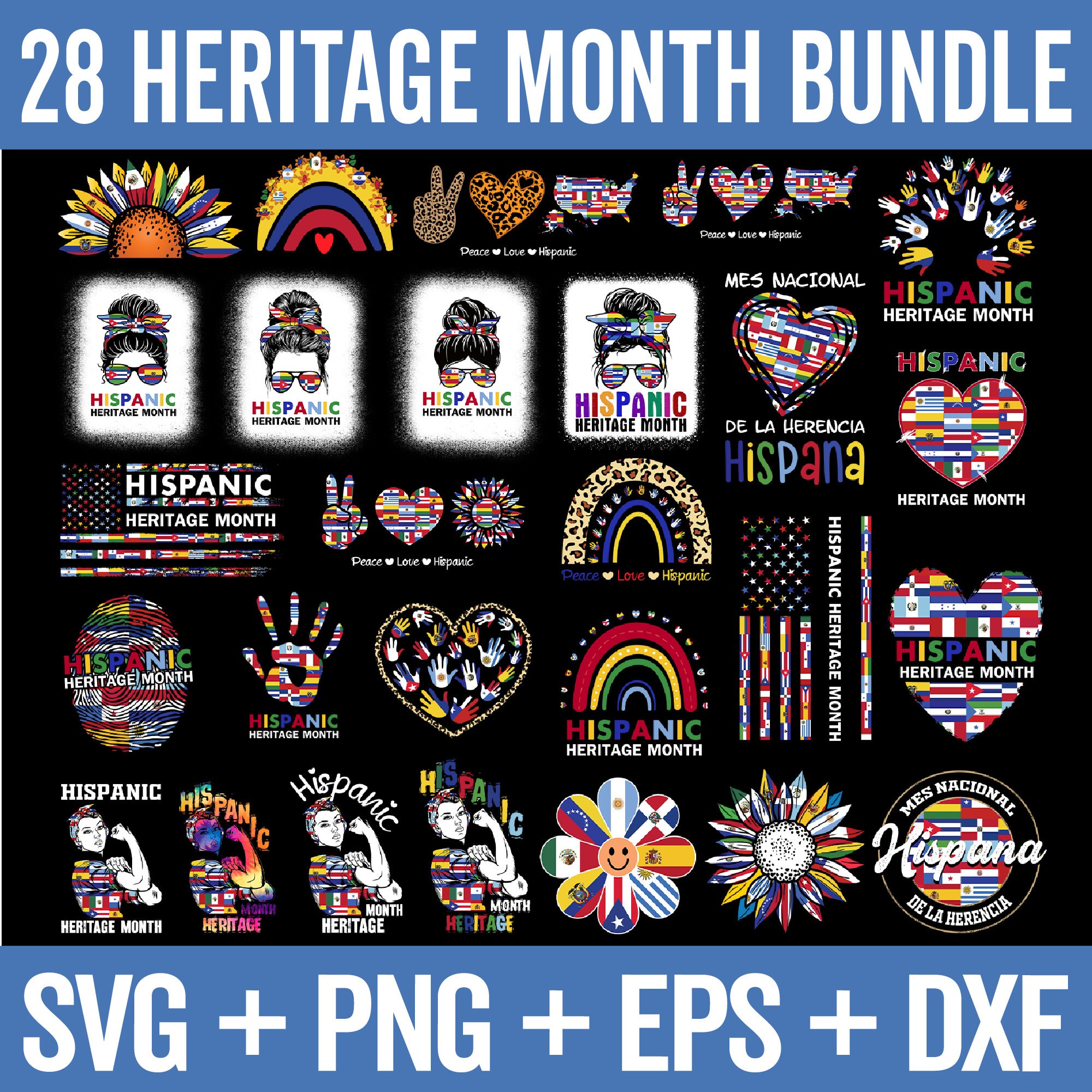 Hispanic Heritage Honth Svg Bundle, National Hispanic Heritage Month ...