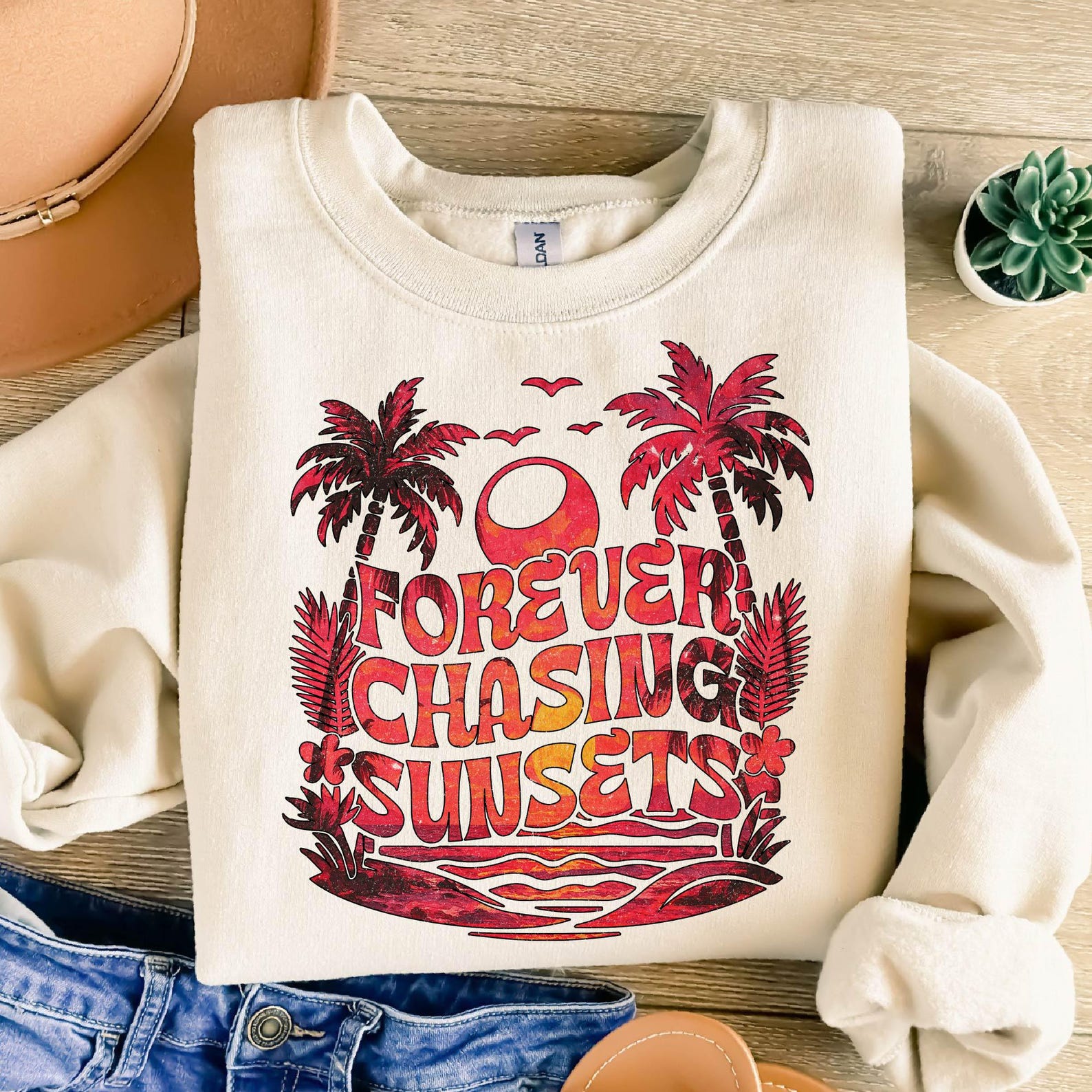 Forever Chasing Sunset PNG, Summer Png, Retro Summer Png Beach Png ...