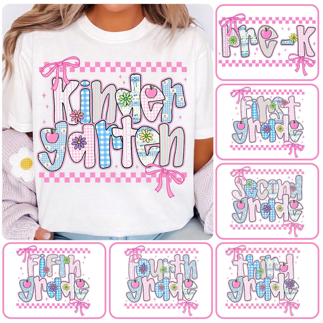 Preppy Back to School Floral Bundle, First Day of School, School Png ...
