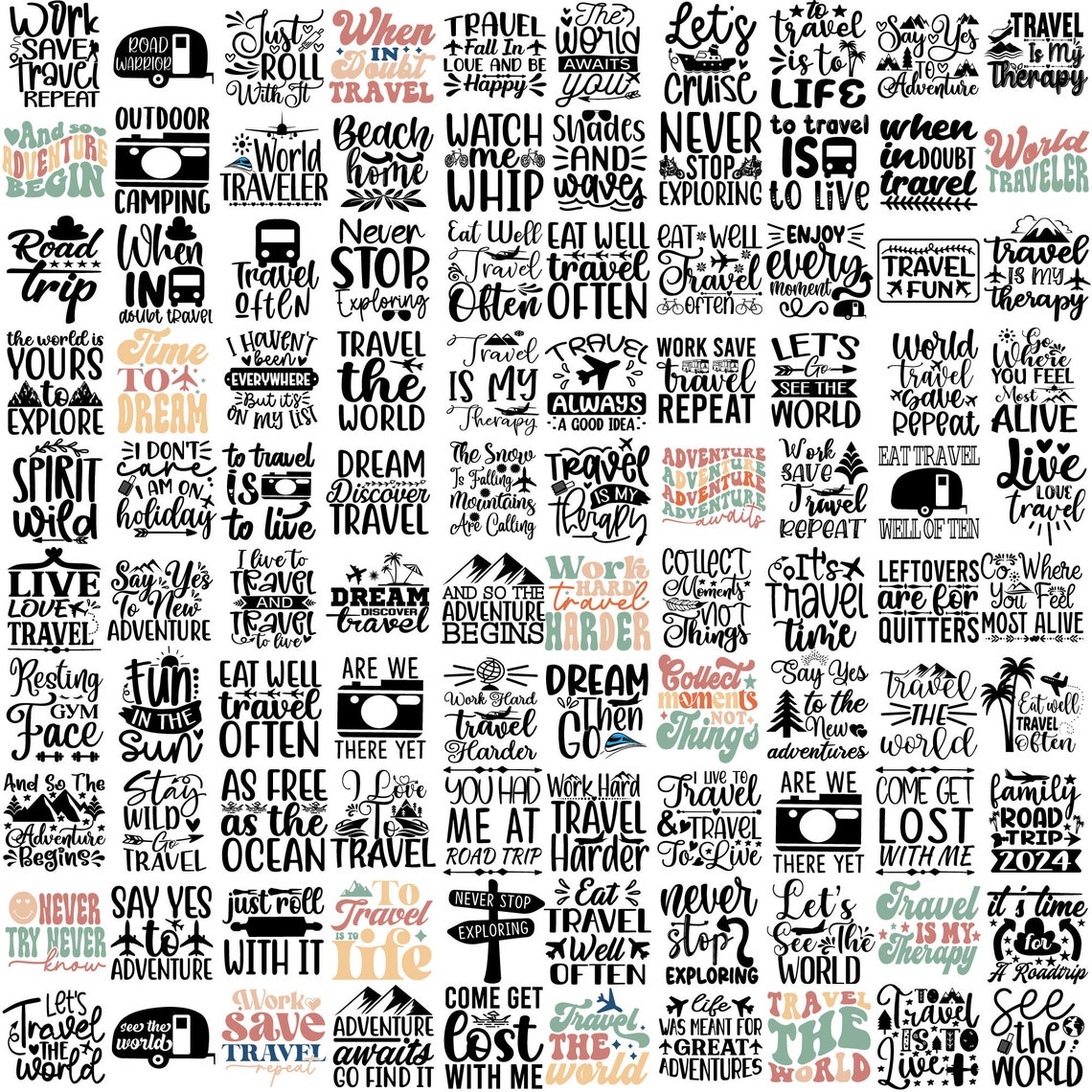 Travel Svg Bundle, Travel Quotes Svg, Traveling Designs, Vacation ...
