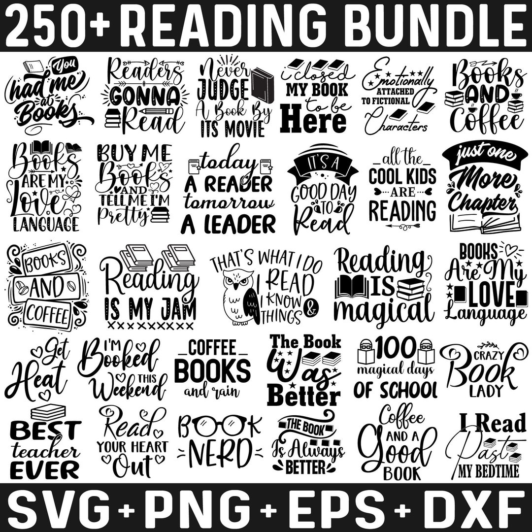 Reading Svg Bundle, Reading Svg, Reader Png, Book Lover Svg Bundle ...