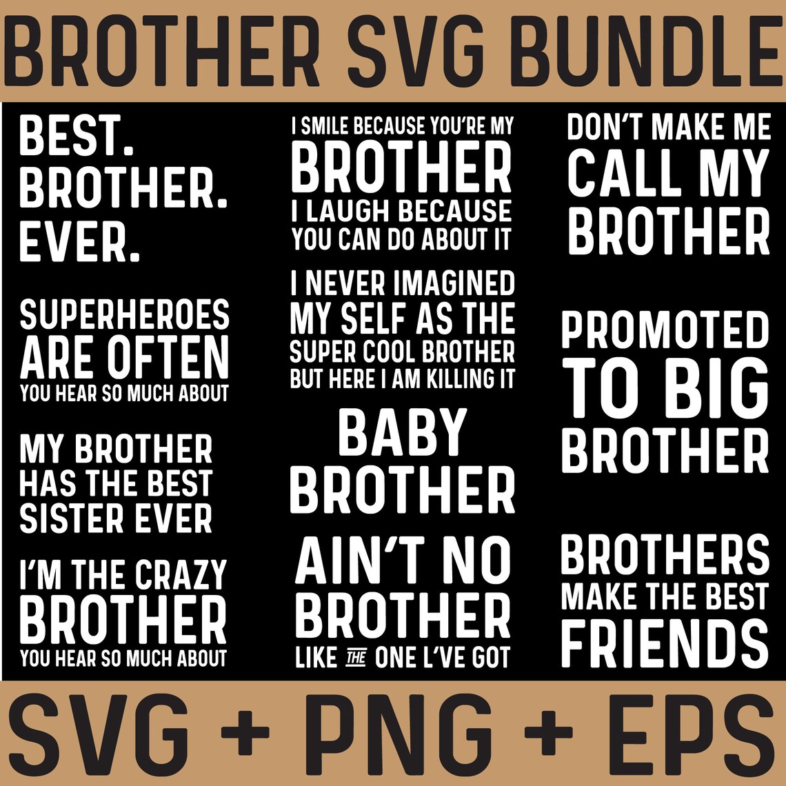 Brother SVG Bundle, Brother Quotes Svg Bundle, Big Brother Svg, Big Bro ...