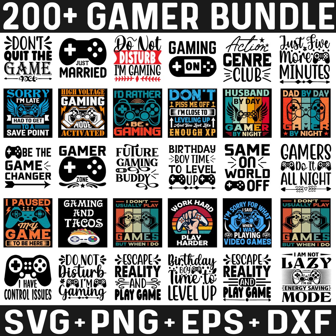 Gamer Svg Bundle, Gaming Svg Bundle, Gamer Svg Files, Funny Gaming ...