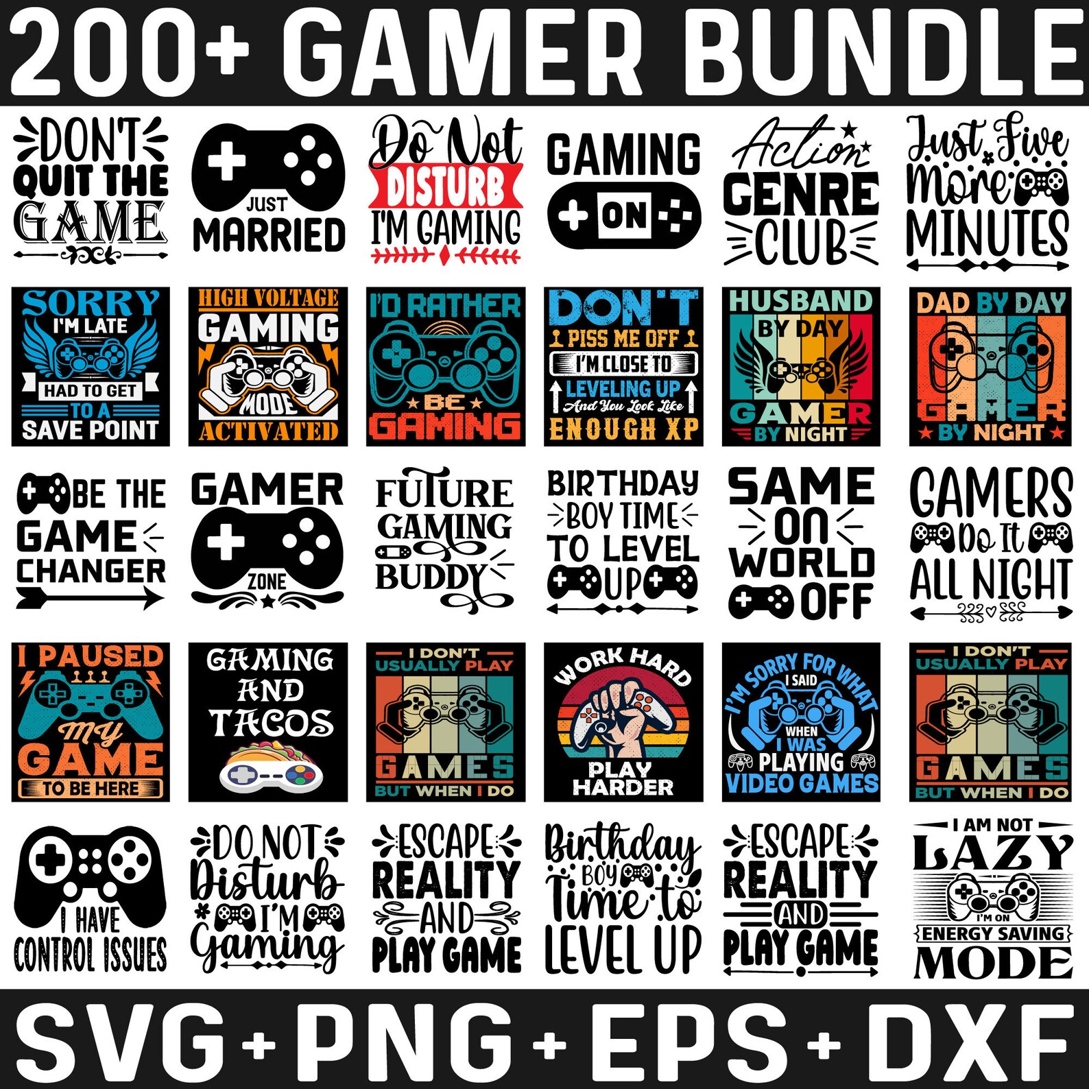 Gamer Svg Bundle, Gaming Svg Bundle, Gamer Svg Files, Funny Gaming ...