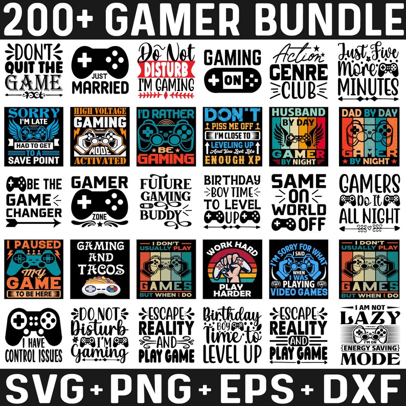 Gamer Svg Bundle, Gaming Svg Bundle, Gamer Svg Files, Funny Gaming ...