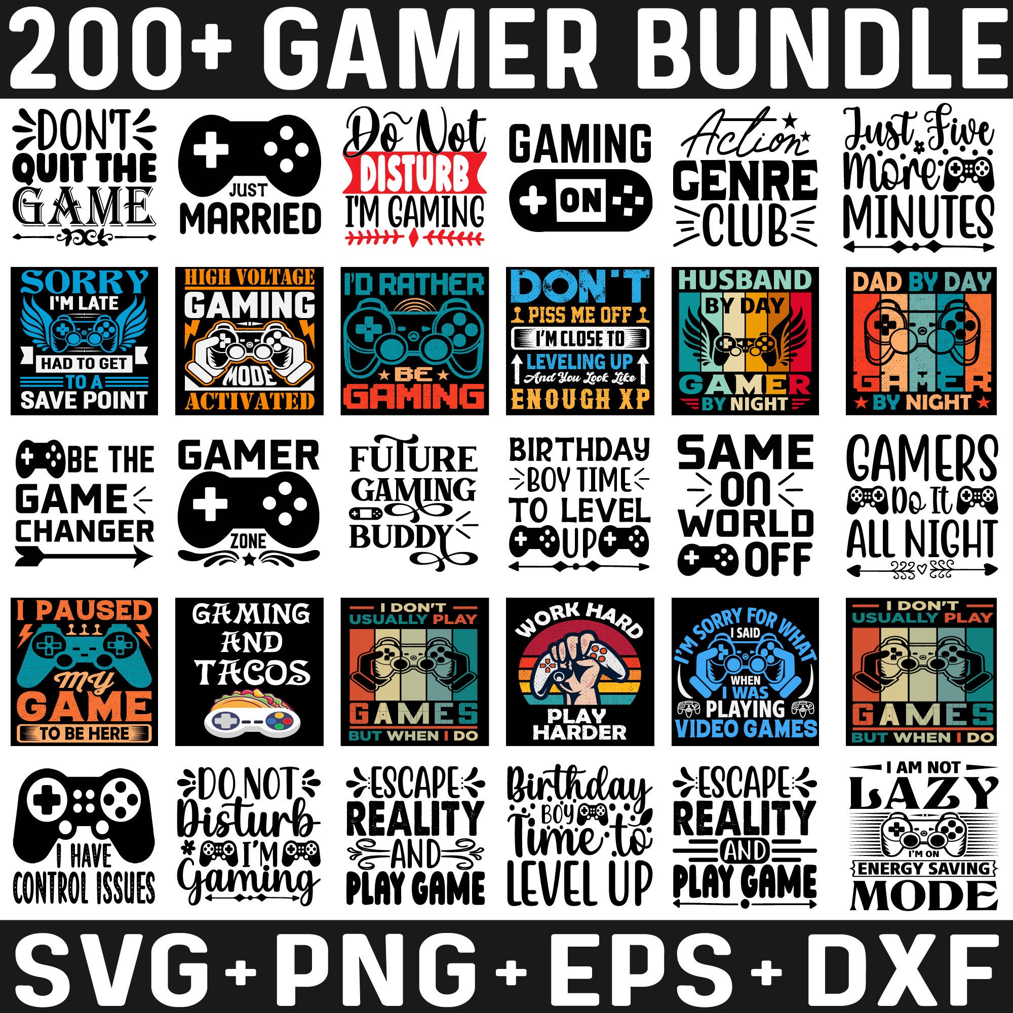 Gamer Svg Bundle, Gaming Svg Bundle, Gamer Svg Files, Funny Gaming ...