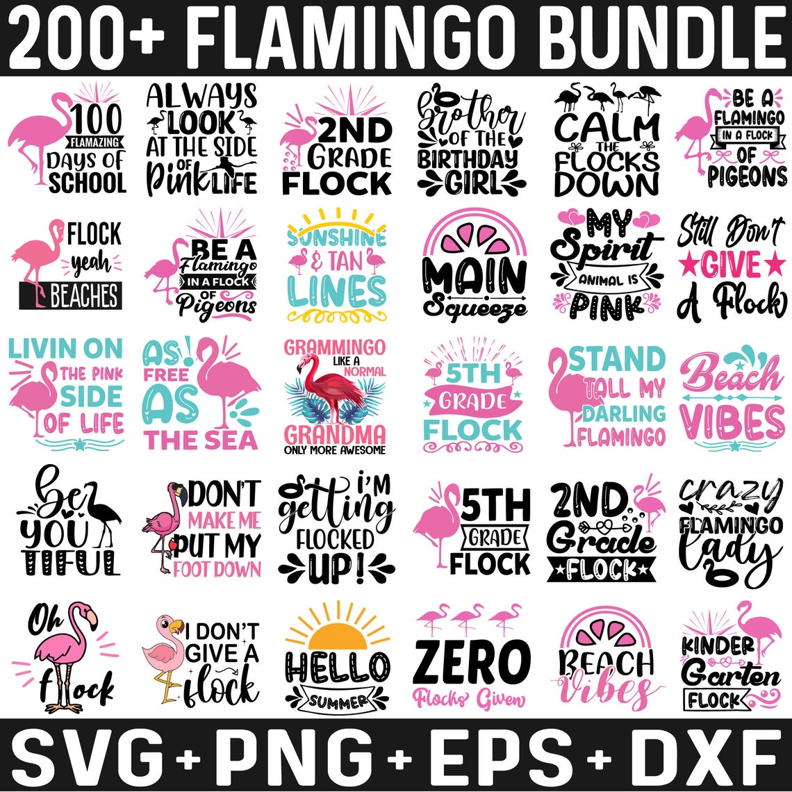 Flamingo Svg Bundle, Flamingo Svg Files for Cricut, Flamingo Shirt SVG ...