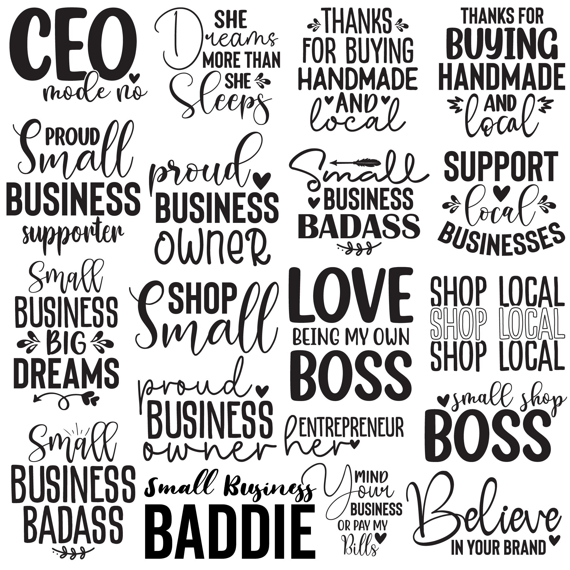 Small Business Svg Bundle, CEO Svg, Motivational Svg, Small Business ...