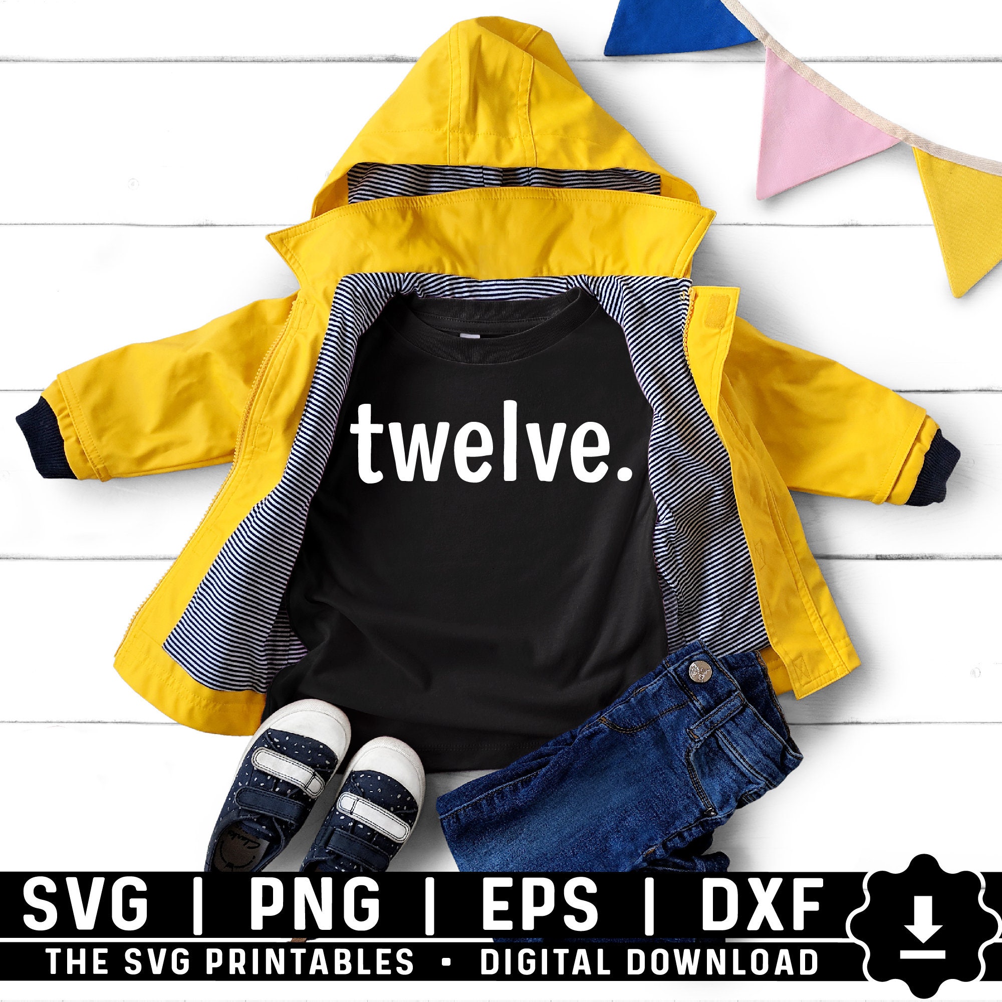 Twelve Shirt Svg, Twelfth Birthday Svg Png, 12th Birthday Png Svg, Cute ...