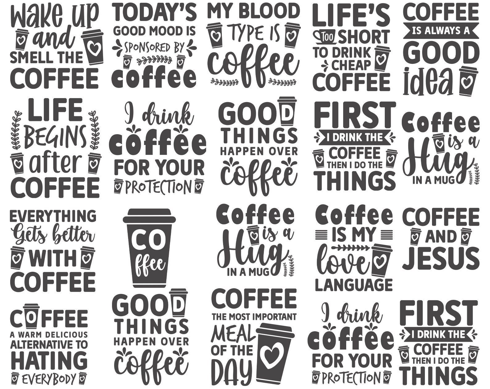 Funny Coffee Mug Svg Bundle, Funny Coffee Saying Svg, Coffee Quote Svg ...