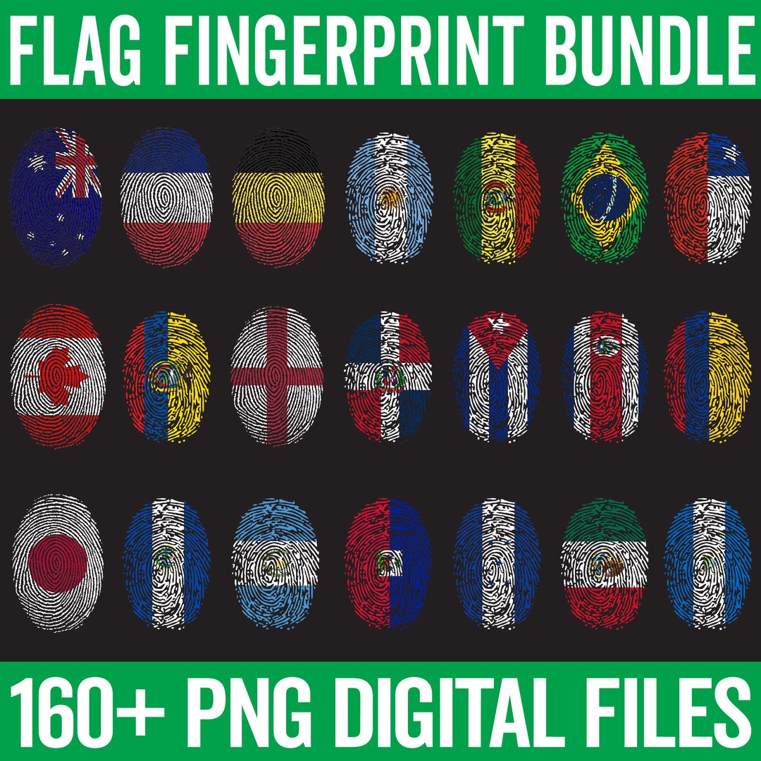 Countries Flag Fingerprint Clipart Png Bundle, Flag Fingerprint PNG ...