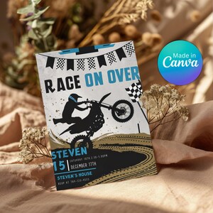 Editable Motorbike Invitation, Dirt Bike Invites, Motorbike Invitation ...