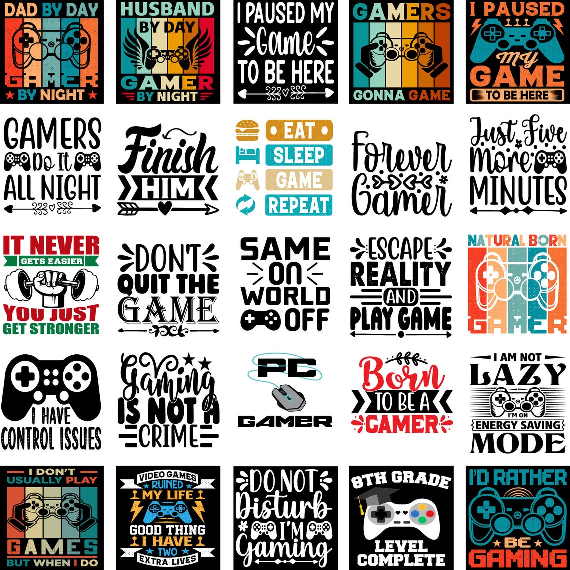 Gamer Svg Bundle, Gaming Svg Bundle, Gamer Svg Files, Funny Gaming ...