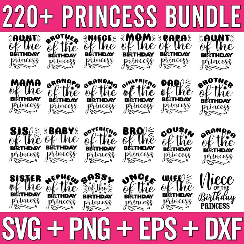 Princess Svg Bundle, Princess Svg Files for Cricut, Princess Shirt SVG ...