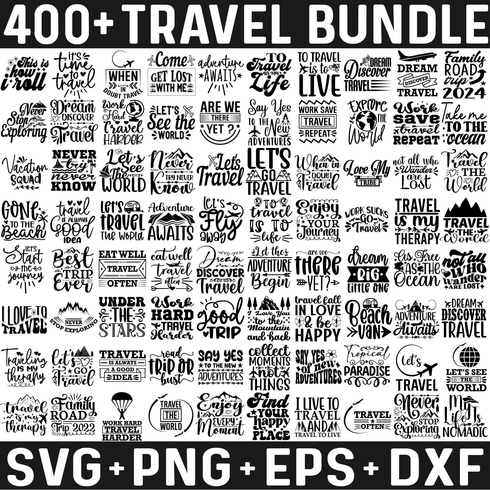 Travel Svg Bundle, Travel Quotes Svg, Traveling Designs, Vacation ...