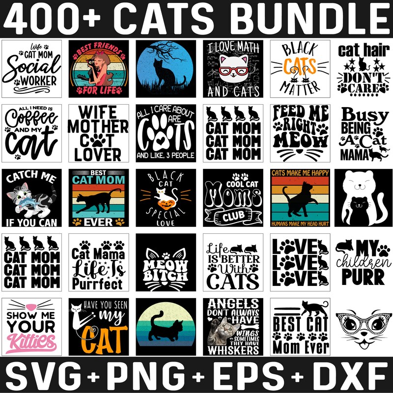 Cat Svg Designs - Etsy