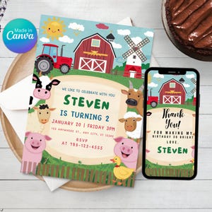 Editable Farm Birthday Invitation,farm Invitation,instant Download Farm ...