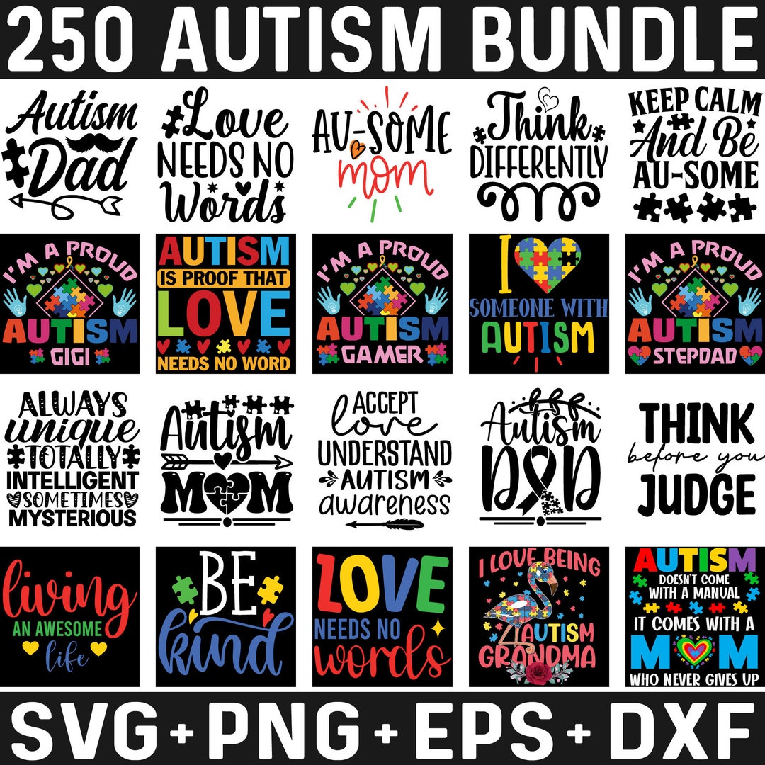 Autism Awareness Bundle Svg, Autism PNG Bundle, Autism Awareness Svg ...