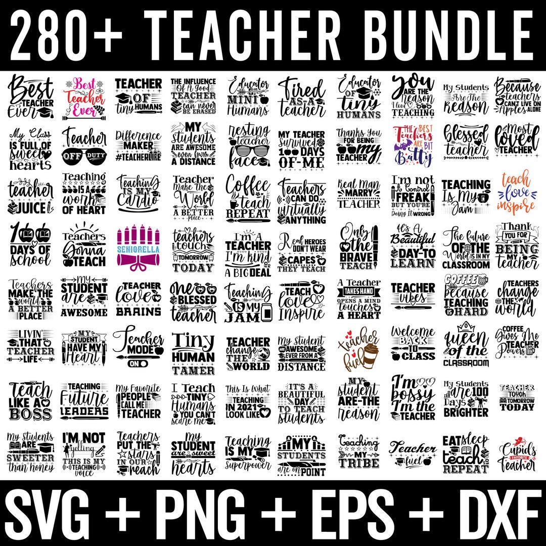 Teacher Svg Bundle, Teacher Appreciation Svg, Teacher Quotes Svg ...