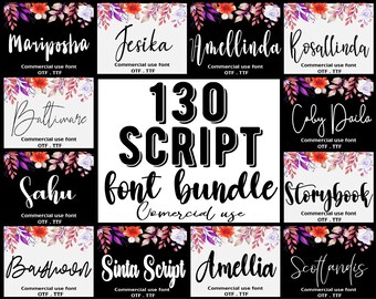 280 Script Font Bundle, Wedding Fonts Set, Cursive Fonts, Handwritten ...