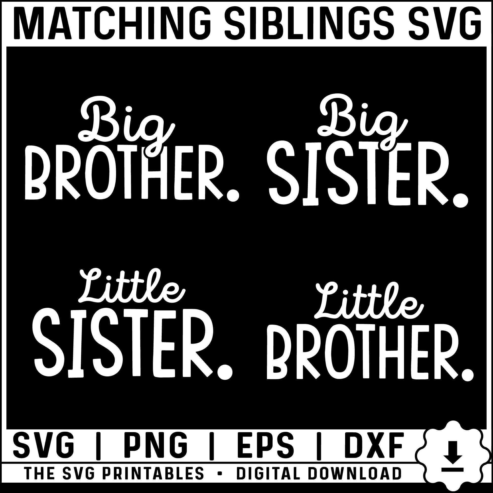 Matching Siblings Svg, Big Brother Svg, Little Brother Svg, Big Sister ...