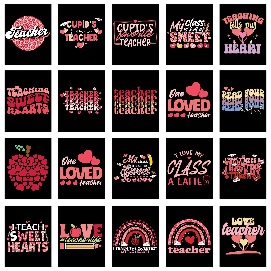 Teacher Valentine SVG Bundle, Teachers Love Rainbow Svg, Teaching ...