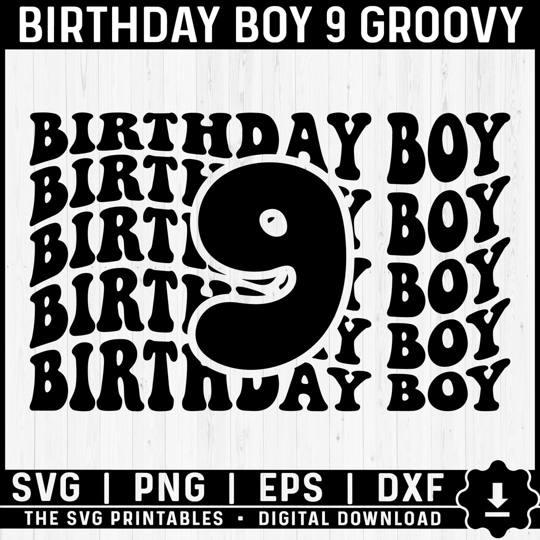 Nine Svg Groovy, 9th Birthday Svg, 9 Years Old Birthday Shirts, Nine ...
