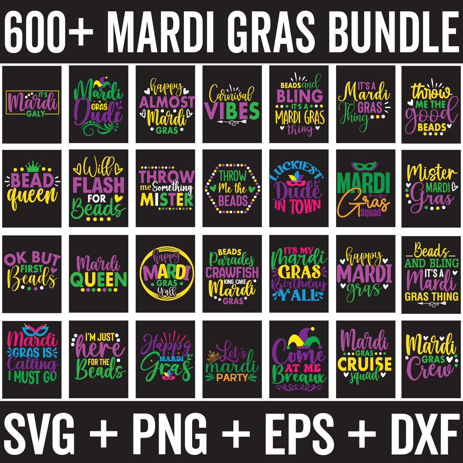 Mardi Gras SVG Bundle, Mardi Gras Sayings SVG, Mardi Gras Carnival Svg ...