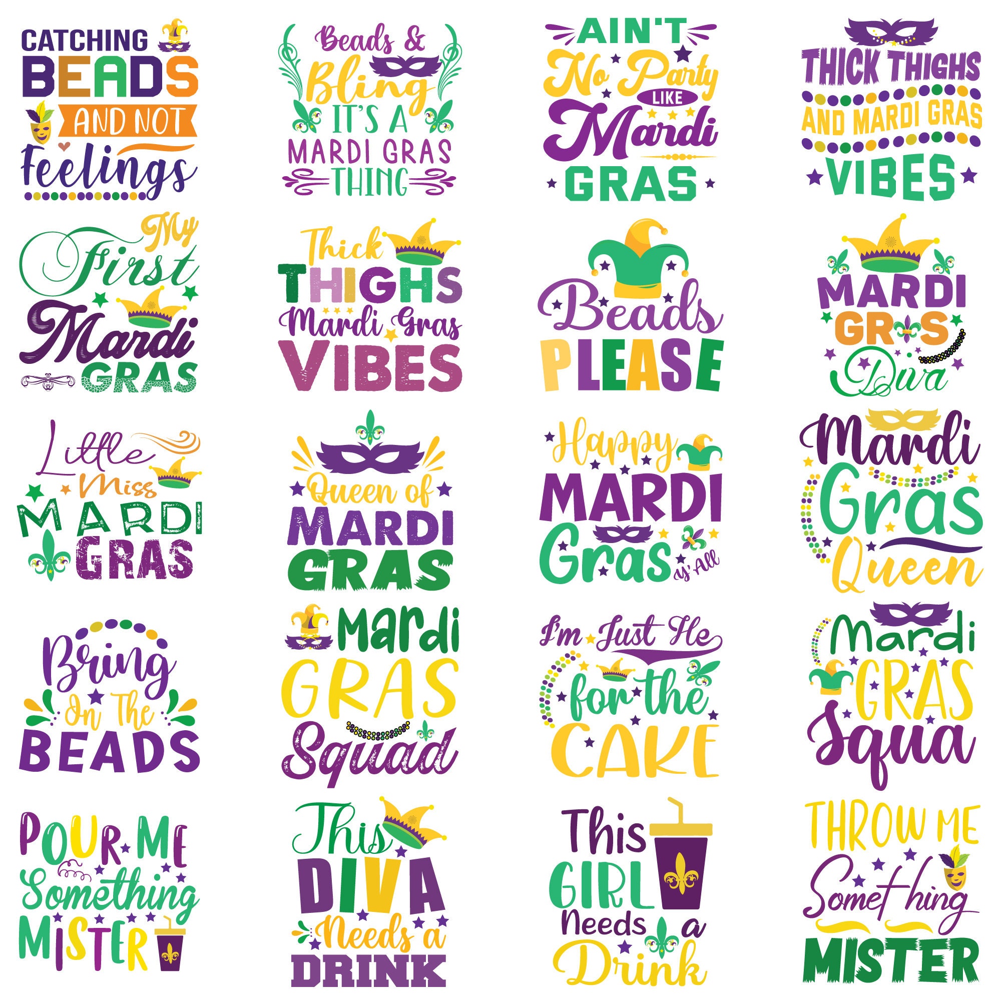 Mardi Gras SVG Bundle, Mardi Gras Sayings SVG, Mardi Gras Carnival Svg ...
