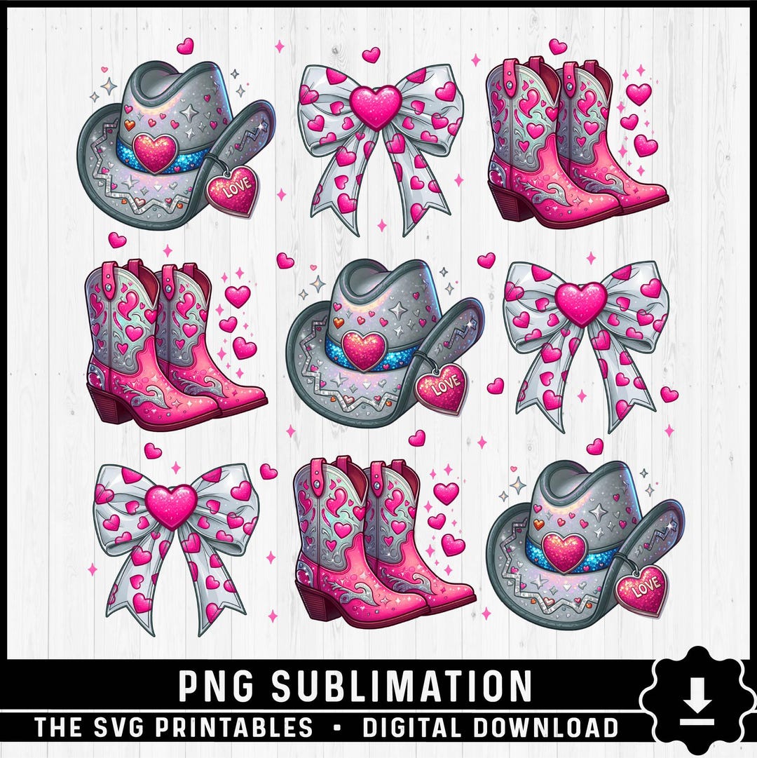 Howdy Valentine Coquette Png, Valentine Coquette Bow Png, Western ...