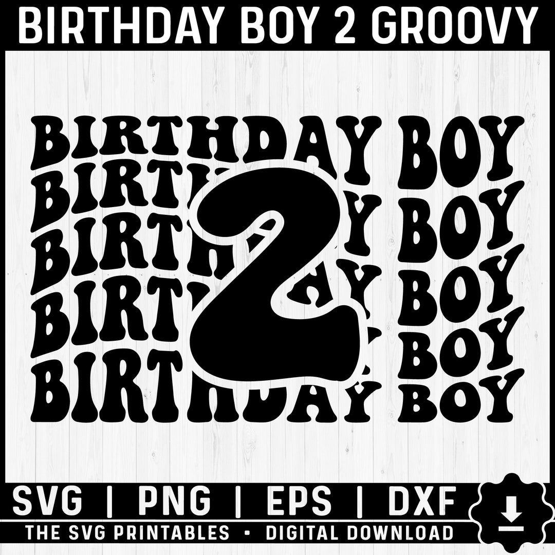 Two Svg Groovy, 2nd Birthday Svg, 2 Years Old Birthday Shirts, Two Year ...