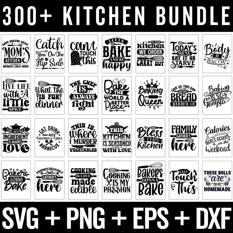 Kitchen Svg, Kitchen Svg Bundle, Kitchen Cut File, Baking Svg, Cooking ...