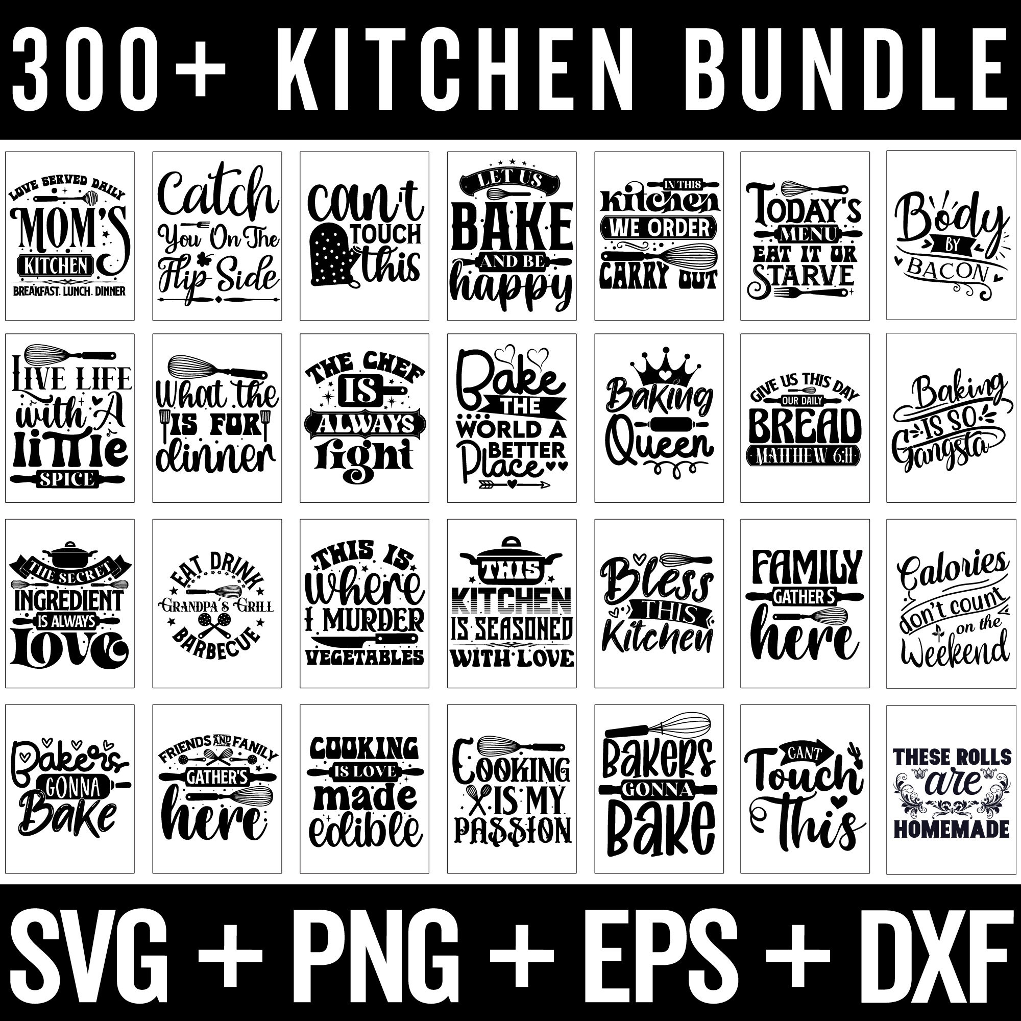 Kitchen Svg, Kitchen Svg Bundle, Kitchen Cut File, Baking Svg, Cooking ...