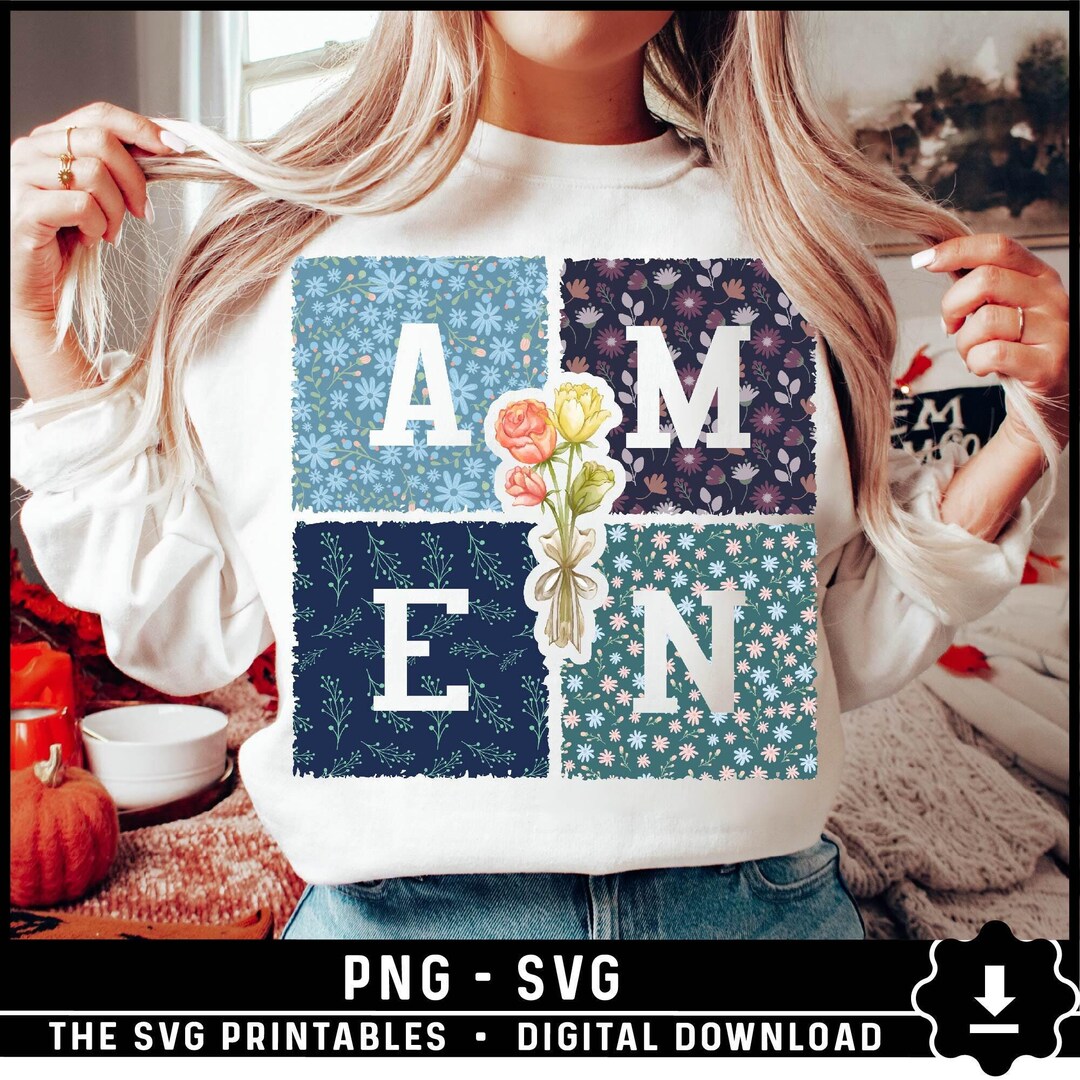 Floral Amen Png, Amen Floral Png, Amen Varsity Png, Jesus Easter Png ...