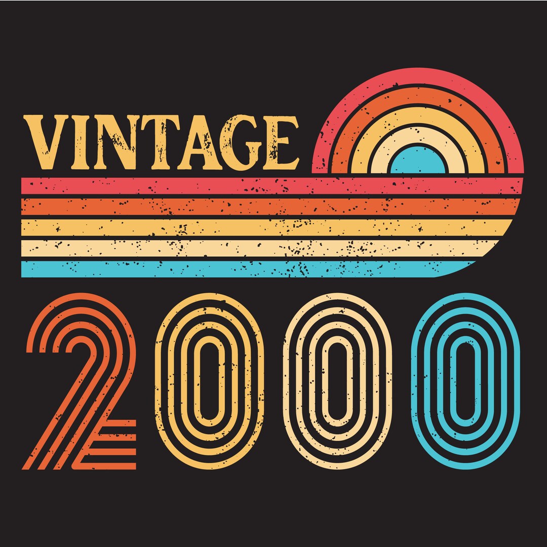 Vintage 2000 PNG Svg, 2000 Birthday Svg, 25th Birthday Svg Png, Vintage ...
