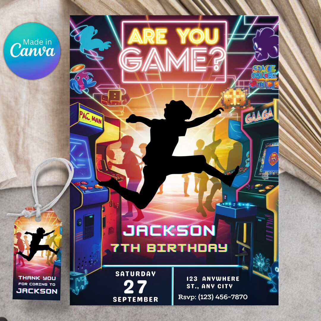 Editable Video Game Party Invitation, Level up Birthday Invite Instant ...