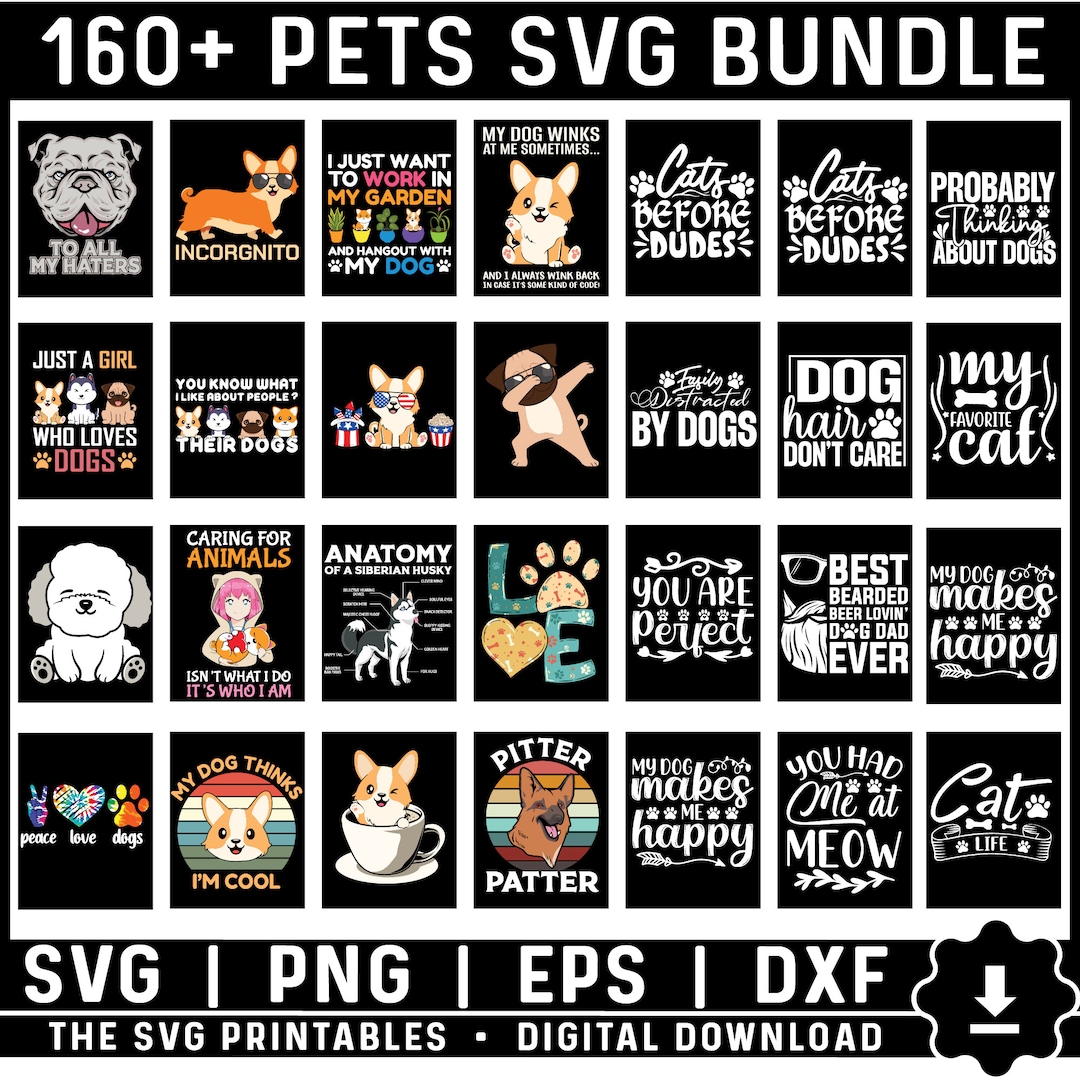 Pets Svg Bundle, Pet Svg, Funny Pet Quotes Svg, Pet Dog Svg, Animals ...