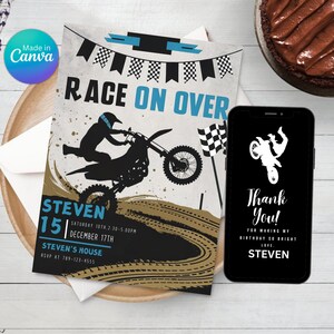 Editable Motorbike Invitation, Dirt Bike Invites, Motorbike Invitation ...