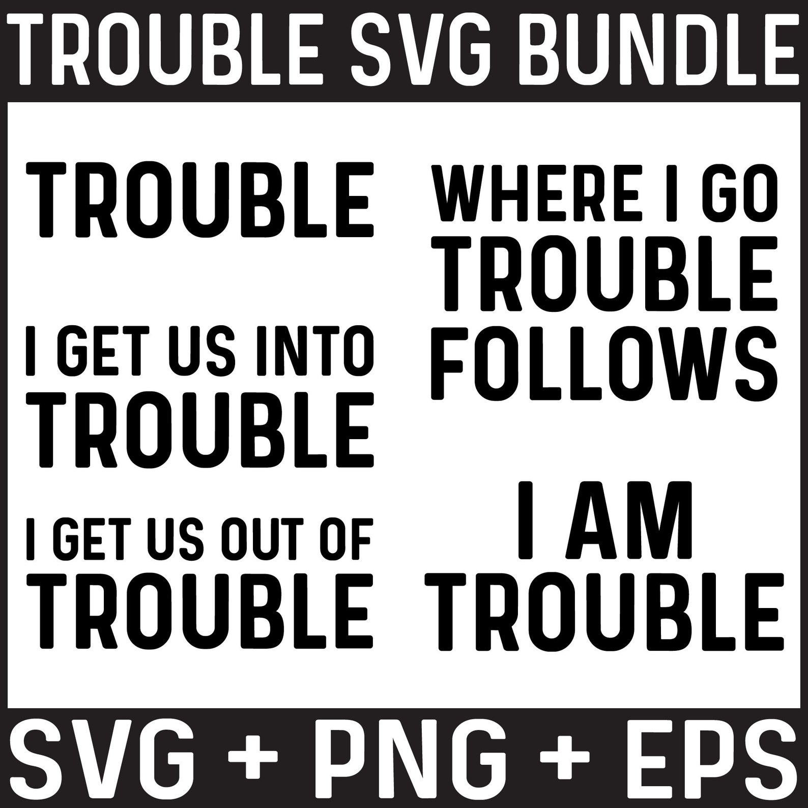 I Get Us Into Trouble Svg, I Get Us Out of Trouble Svg, Funny Matching ...