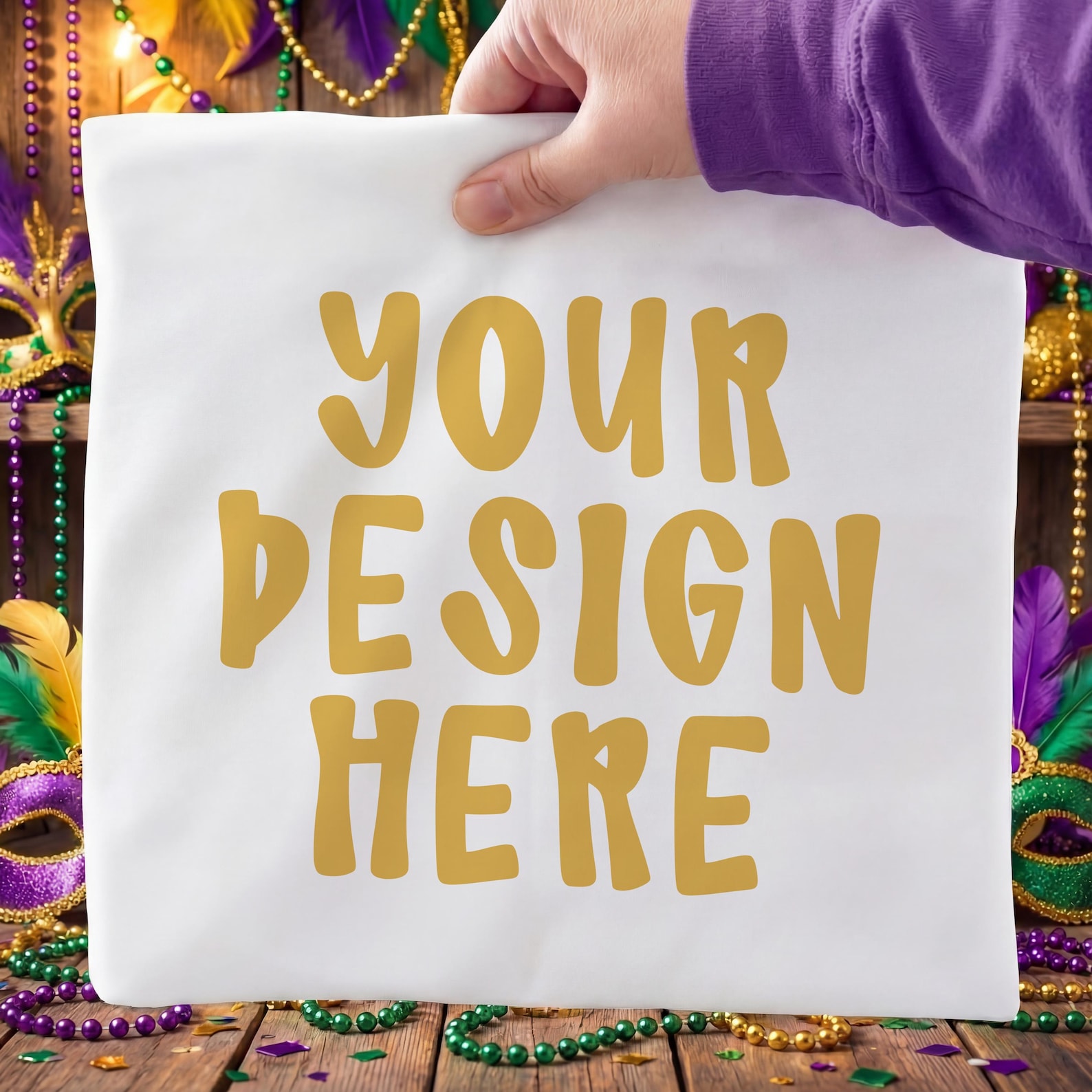 Comfort Colors C1717 White Shirt Mockup Mardi Gras Mockup, Gildan White ...