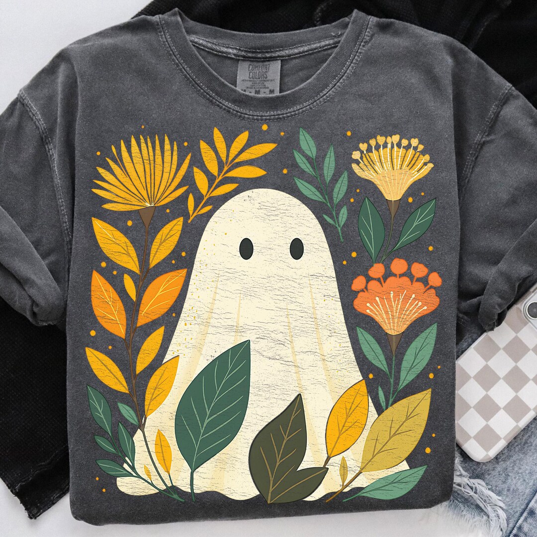 Halloween Fall Ghost Boho Png, Girly Pink Pumpkin Png, Boho Floral Fall ...