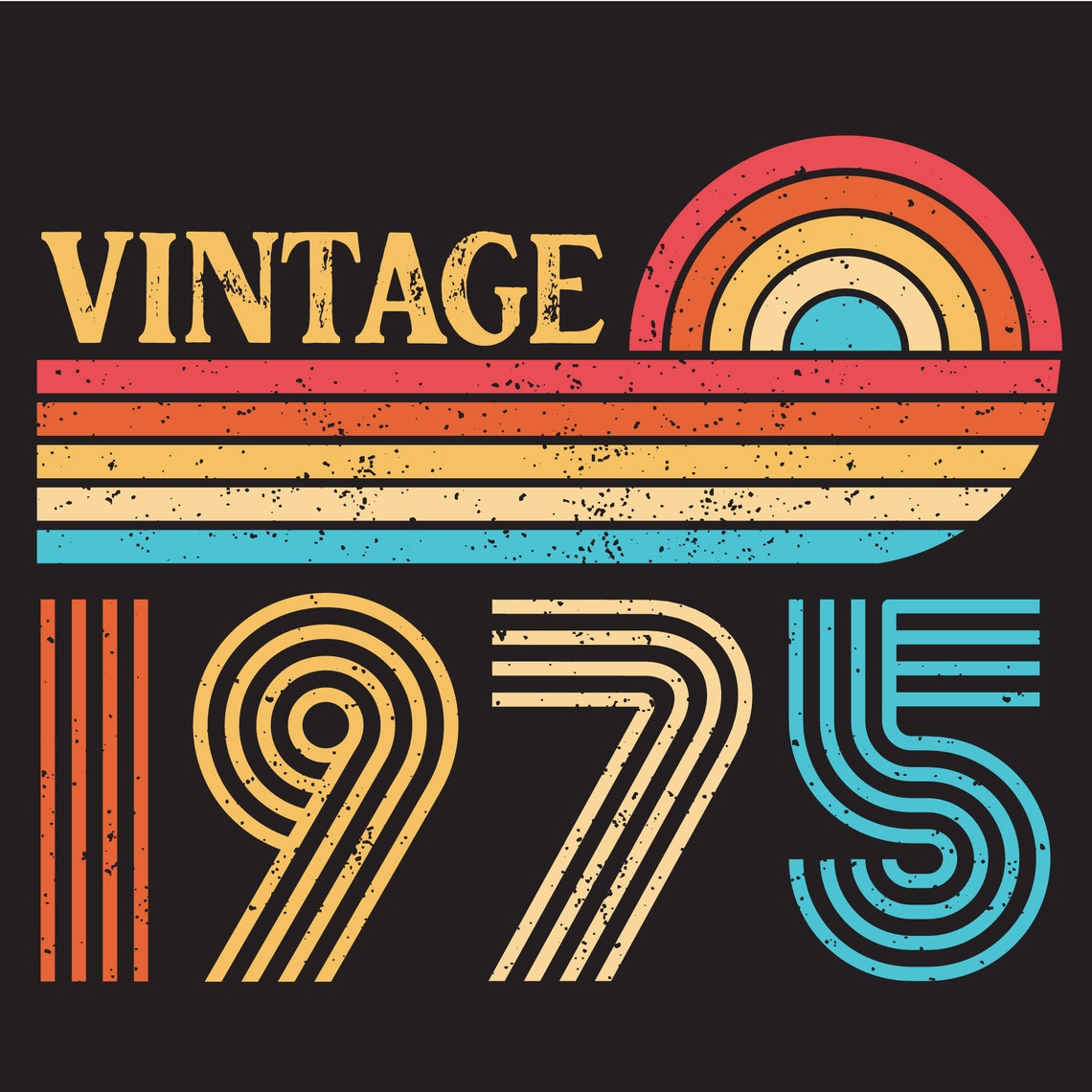 Vintage 1975 PNG SVG, 1975 Birthday Svg, 51 Birthday Svg Png, Vintage ...