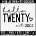 Hello Twenty Svg, 20th Birthday Svg, Hello 20 Svg, Hello Twenty Est ...