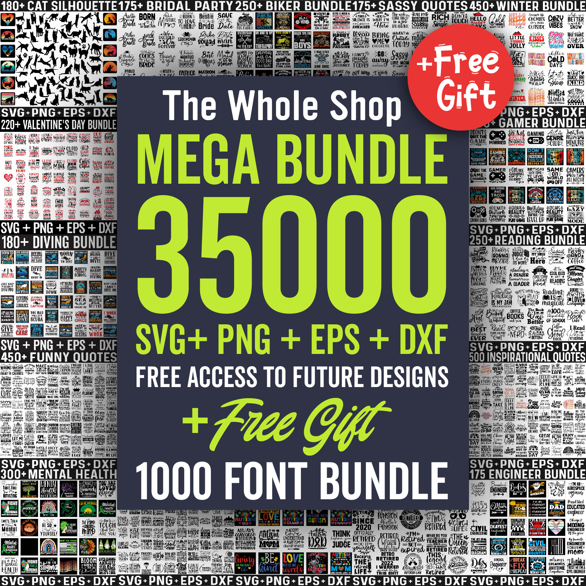 Mega Bundle SVG PNG, the Whole Shop SVG Files for Cricut, Funny Svg ...