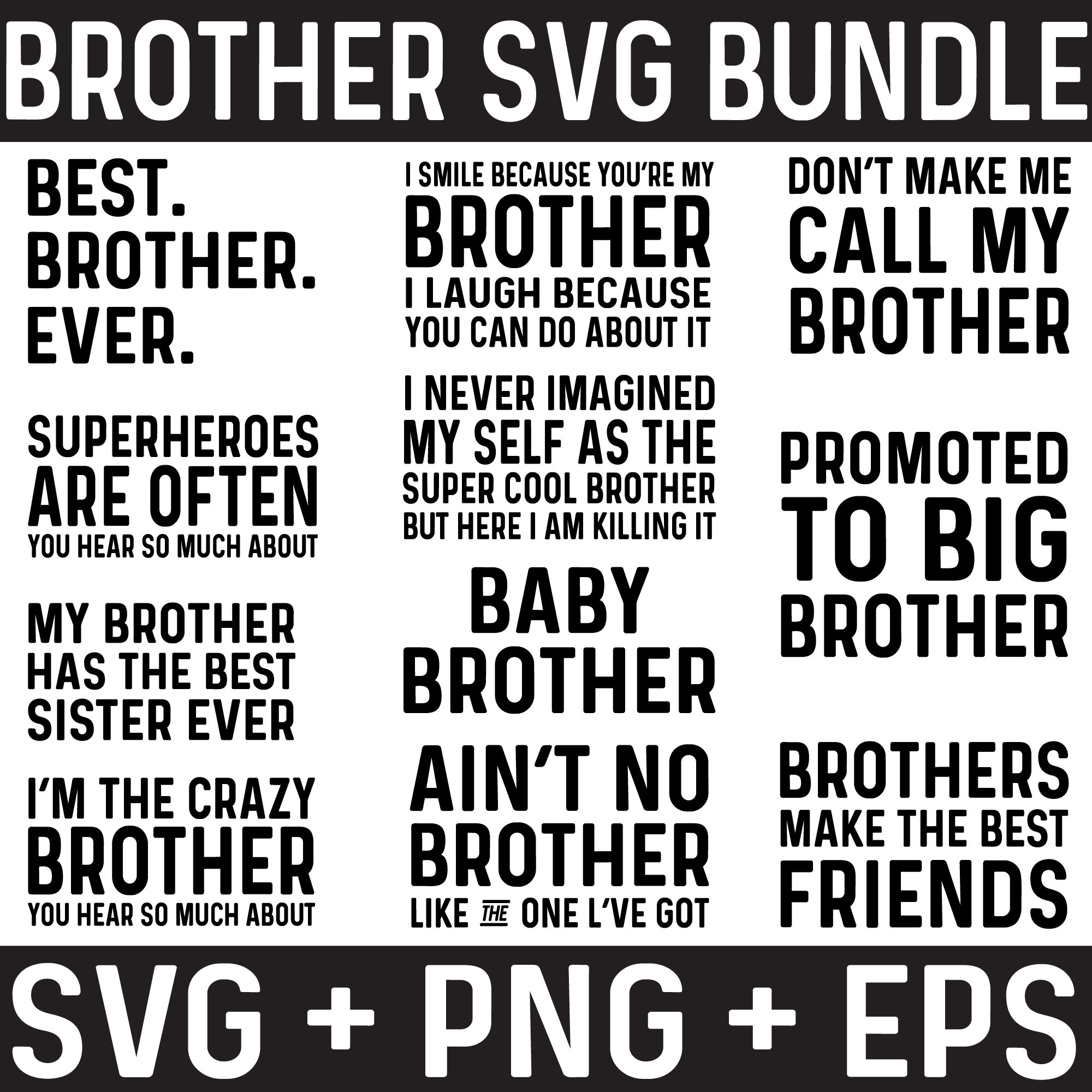 Brother SVG Bundle, Brother Quotes Svg Bundle, Big Brother Svg, Big Bro ...