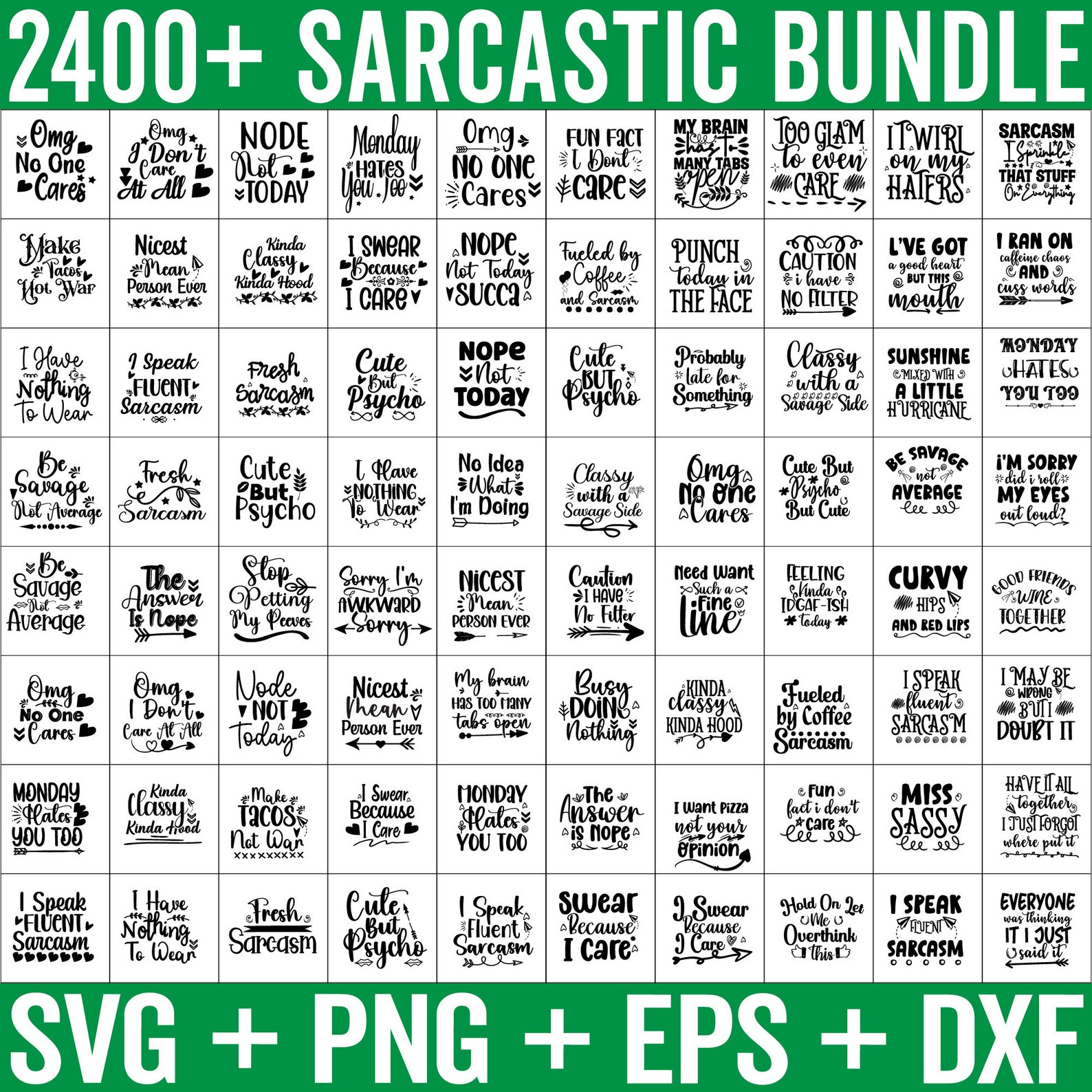 Sarcastic Svg Bundle, Sarcastic Sayings Svg, Sarcastic Svg Files for ...