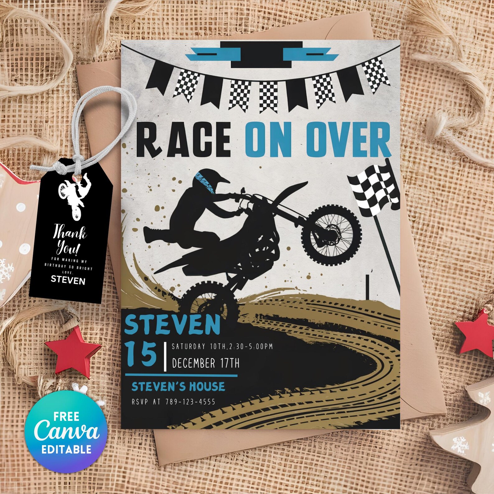 Editable Motorbike Invitation, Dirt Bike Invites, Motorbike Invitation ...